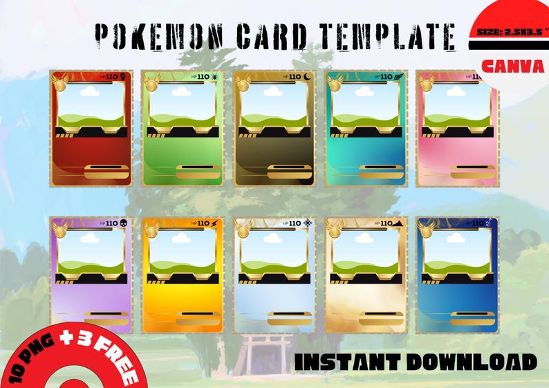 Custom Pokemon Card Digital Templates for Kids & Pets - DIY Trading ...
