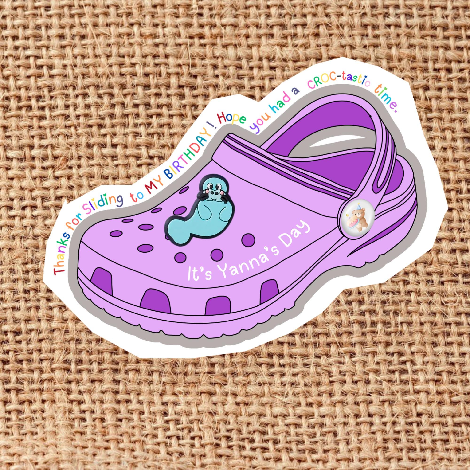 Croc Charm Holder Printable | Birthday Party Favor | Canva Template ...