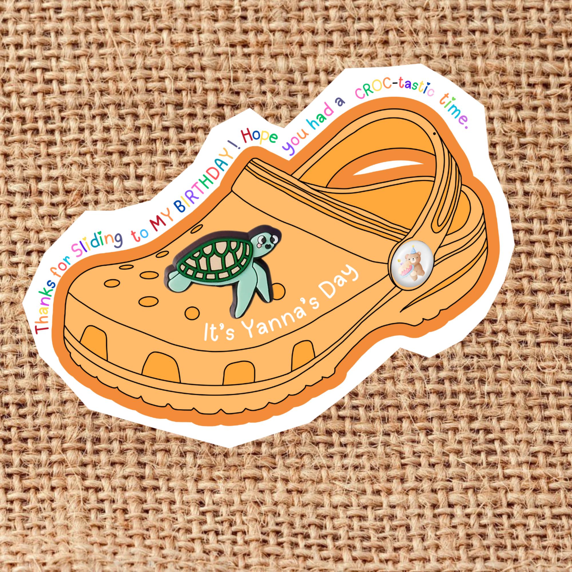 Croc Charm Holder Printable | Birthday Party Favor | Canva Template ...