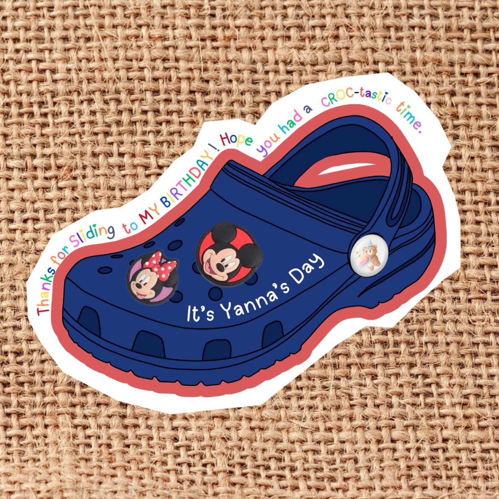 Croc Charm Holder Printable | Birthday Party Favor | Canva Template ...