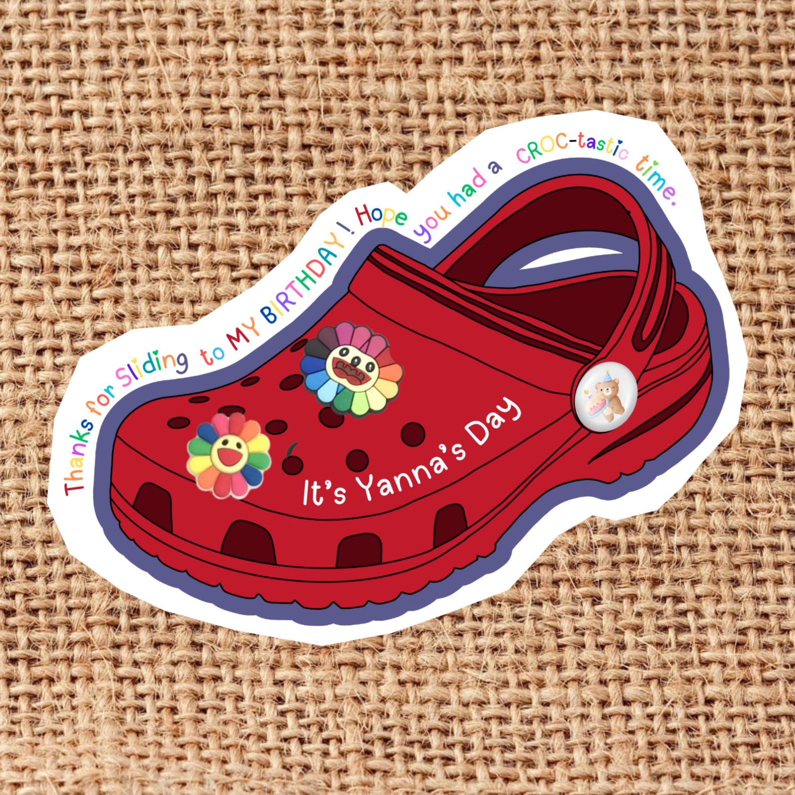 Croc Charm Holder Printable | Birthday Party Favor | Canva Template ...