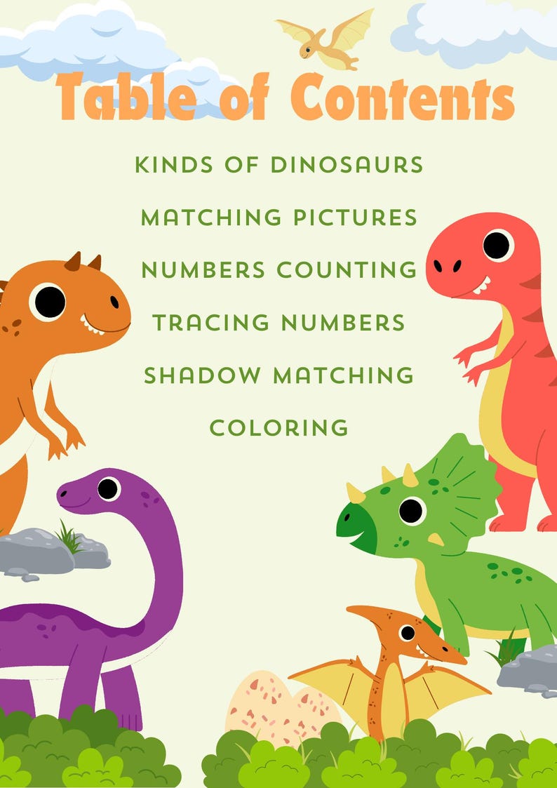 Dinosaur Activity Book Kids Busy Book Printable Activity Book for Kids ...
