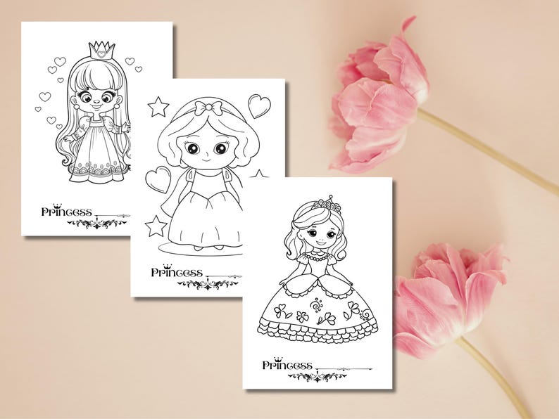 Cute Princess Theme Coloring Activity Book - Etsy