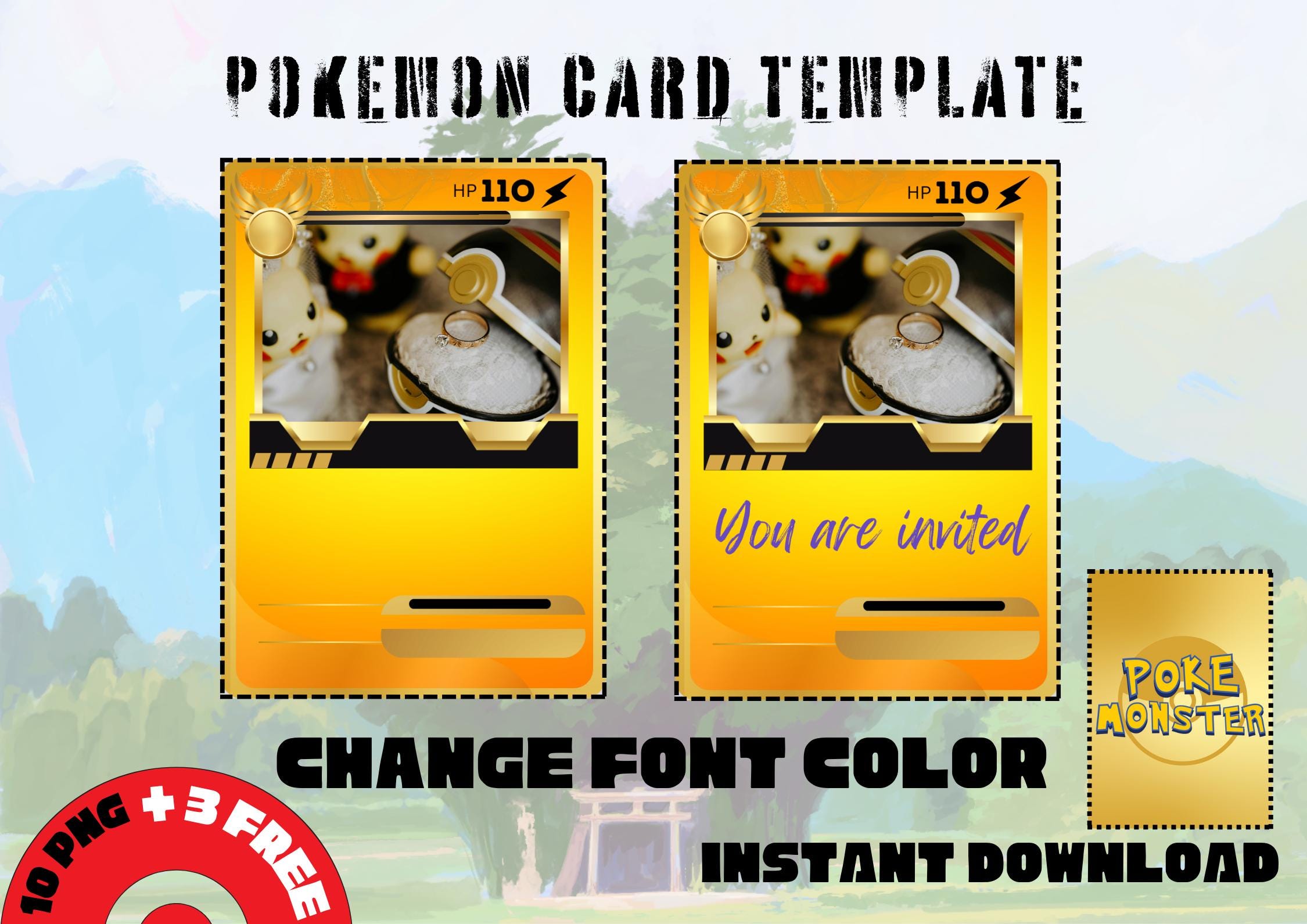 Custom Pokemon Card Digital Templates for Kids & Pets - DIY Trading ...
