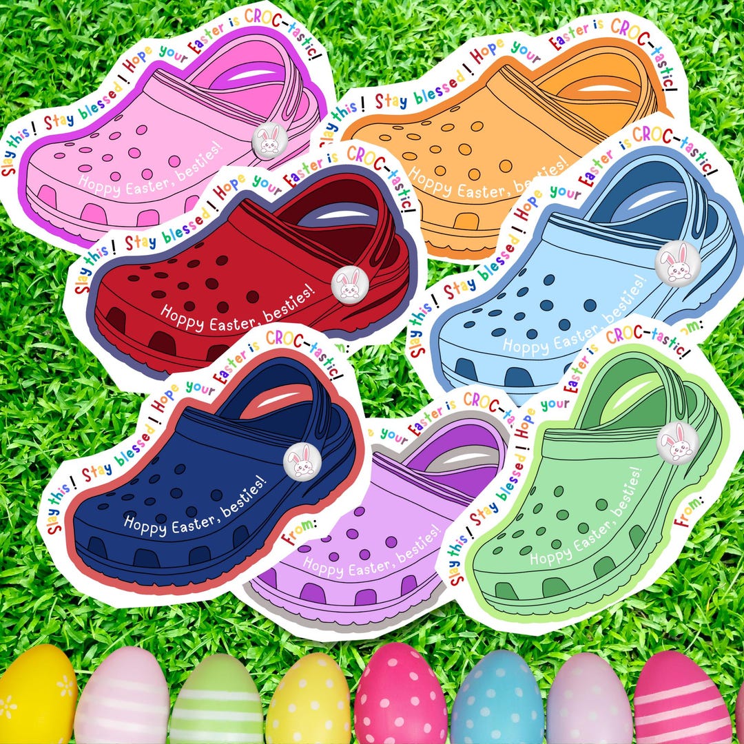 Happy Easter Croc Charm Holder – Printable Display Sheet - Etsy