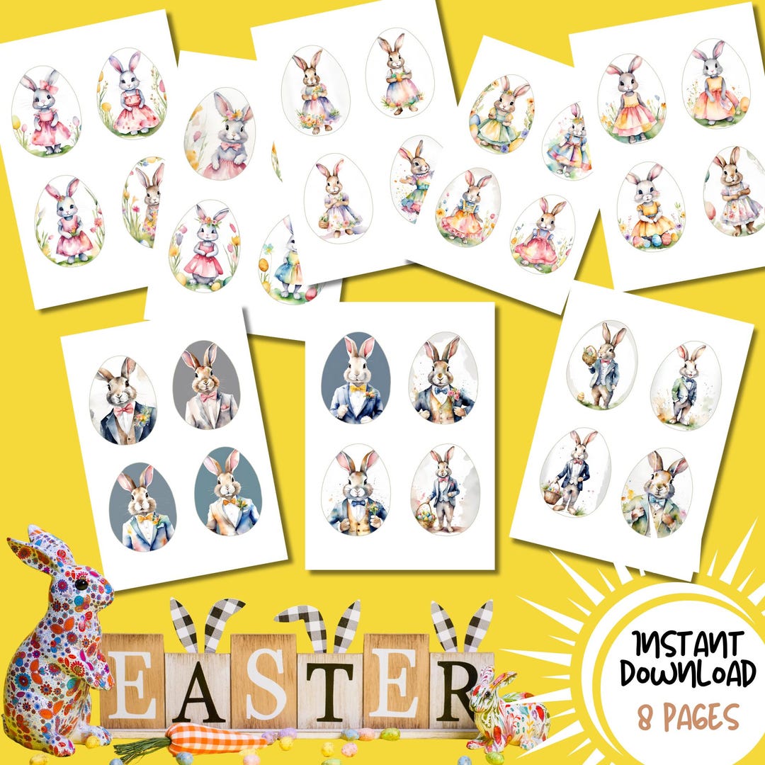 Personalized Easter Bunny Gift Tags – Printable & Editable, Kids Easter ...
