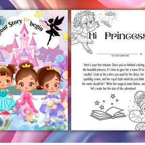 Cute Princess Theme Coloring Activity Book - Etsy