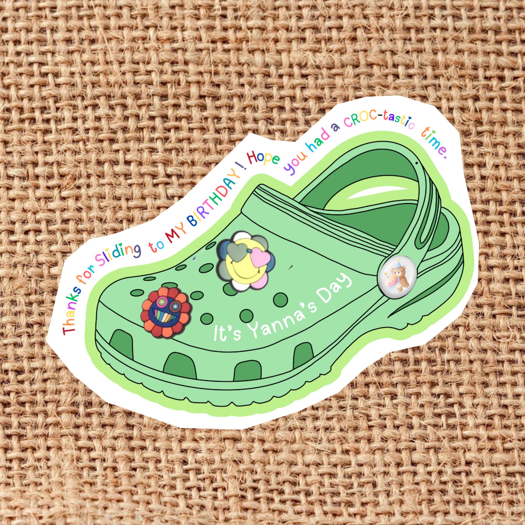 Croc Charm Holder Printable | Birthday Party Favor | Canva Template ...