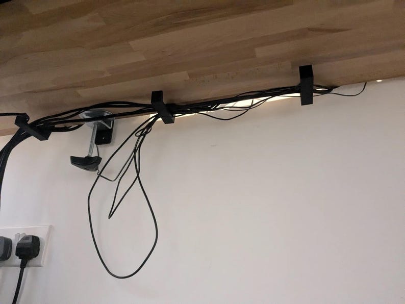 Cable Management Hook - Under-desk Cable Organizer - Keep Cables off ...