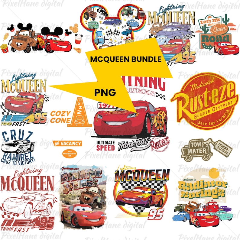 Lightning Mcqueen PNG Clipart Bundle, Disney Cars (digital Download) - Etsy
