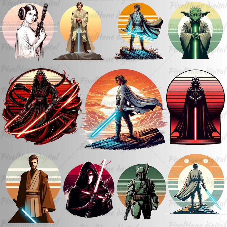 500+ Star Wars Bundle SVG Files, Chibi Star Wars Clipart, Lightsaber ...