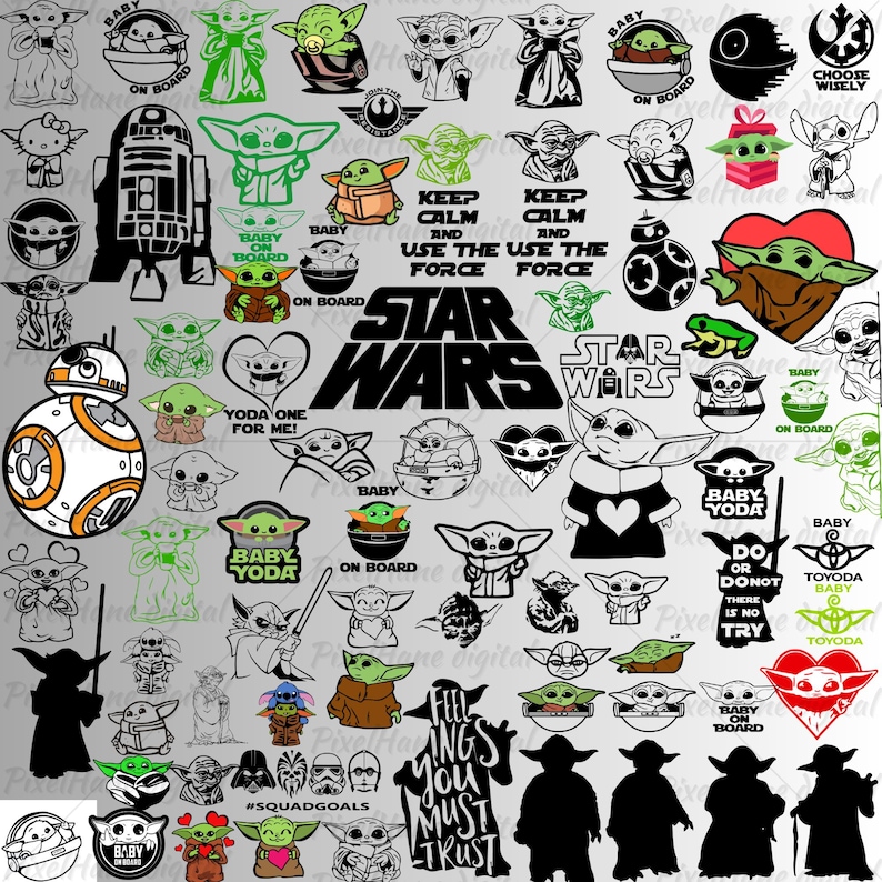 500+ Star Wars Bundle SVG Files, Chibi Star Wars Clipart, Lightsaber ...