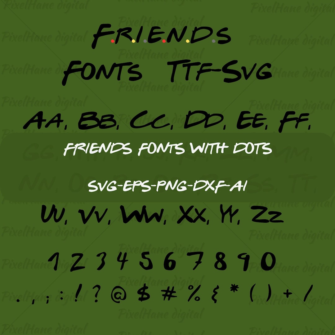 Friends Font: SVG, TTF, Cricut Alphabet (digital Download) - Etsy UK