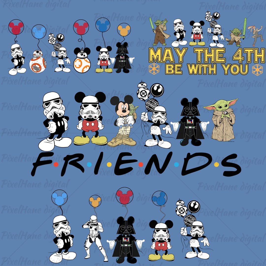 Star Wars Mickey Mouse Clipart: May the 4th, Friends Logo (PNG Digital ...