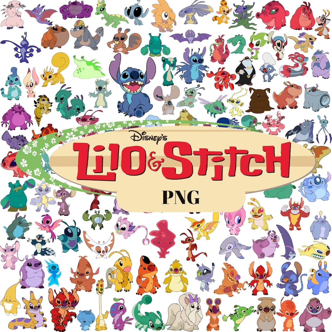 Lilo & Stitch PNG Bundle: 120+ Character Clipart (digital Download) - Etsy