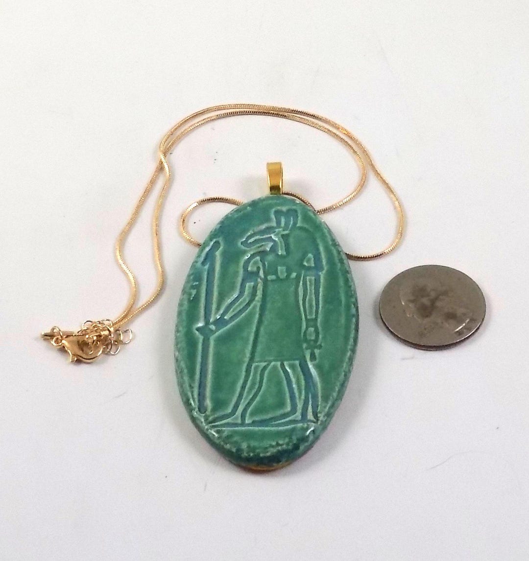 Seth Egyptian God Pendant Raku Pottery - Etsy