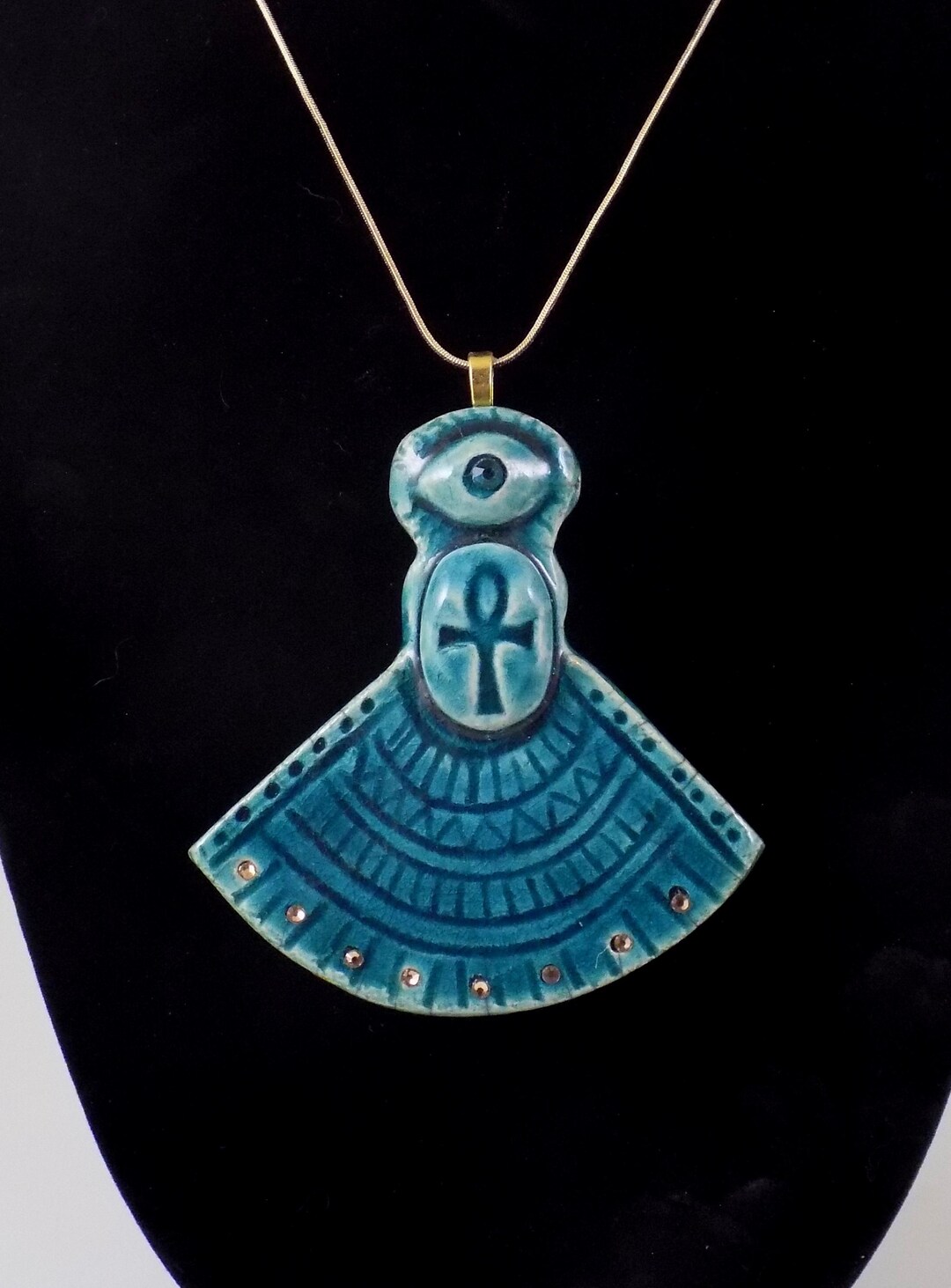 Egyptian Ankh Amulet Pendant Raku Pottery - Etsy