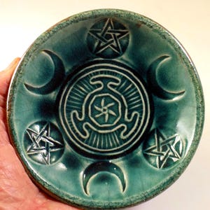 Greek Goddess Hekate Hecate Raku Offering Bowl Handmade Ceramic Pottery ...