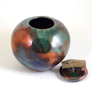 Raku Pot Coil Built Pottery With Worm Wook Handle Decorative or ...