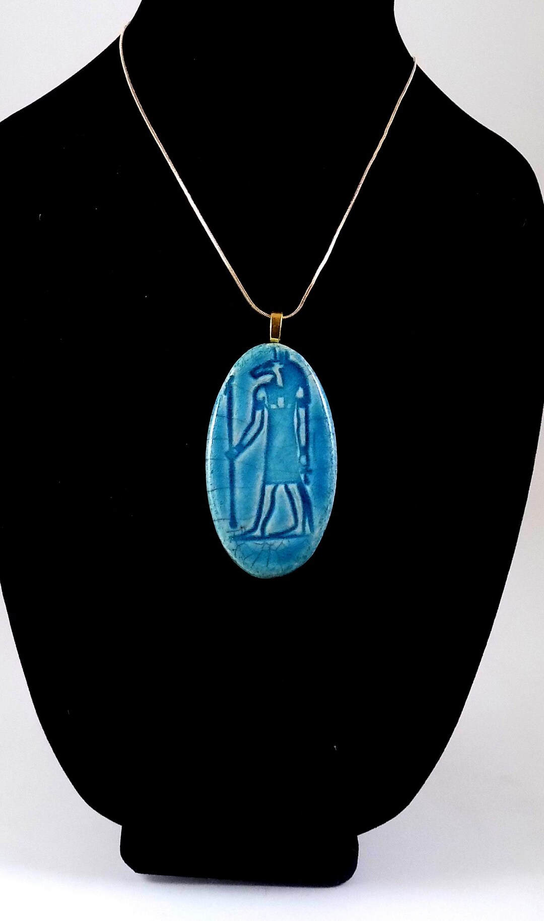 Seth Egyptian God Pendant Raku Pottery - Etsy