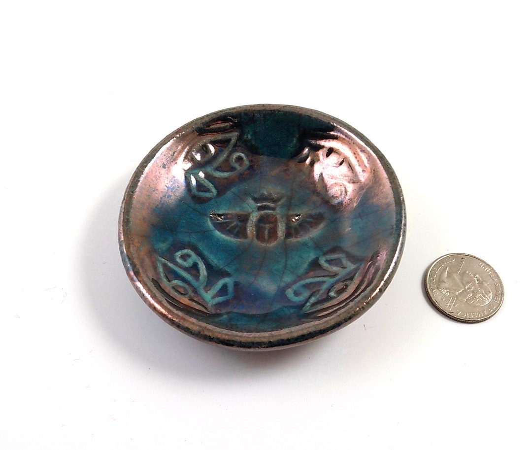 Egyptian Scarab Offering Bowl Handmade Raku Pottery - Etsy