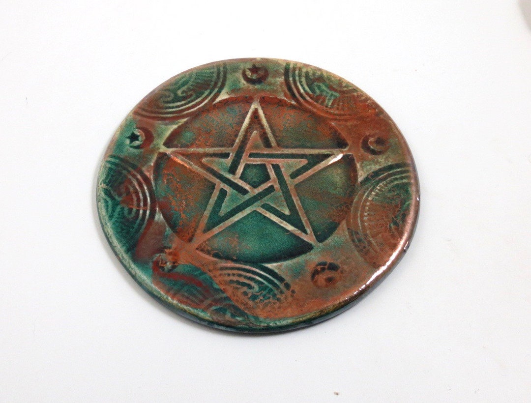 Pentagram Altar Tile Handmade Slab Pottery - Etsy