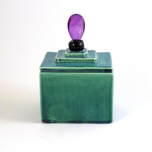 Turquoise Aventurine Glaze With Purple Glass Top Ceramic Box Urn - Etsy
