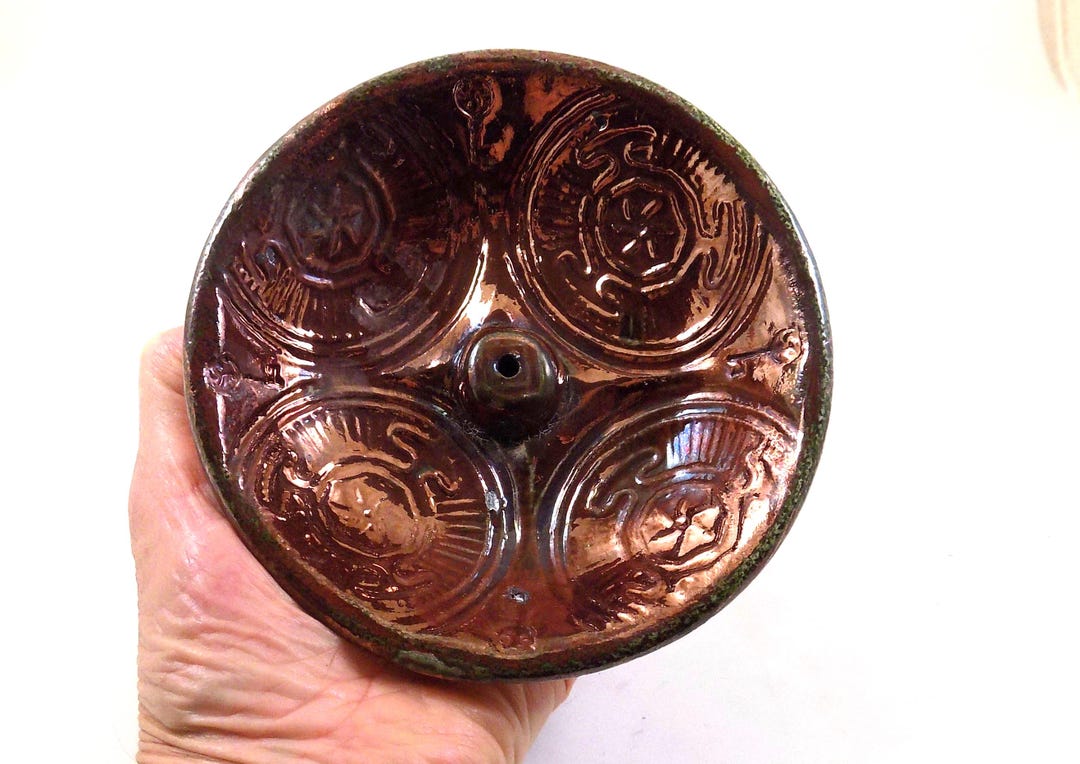 Greek Goddess Hekate Hecate Wheel Incense Burner Handmade Raku Pottery ...