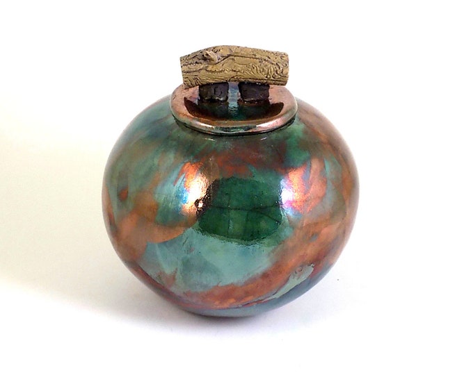 Raku Pot Coil Built Pottery With Worm Wook Handle Decorative or ...