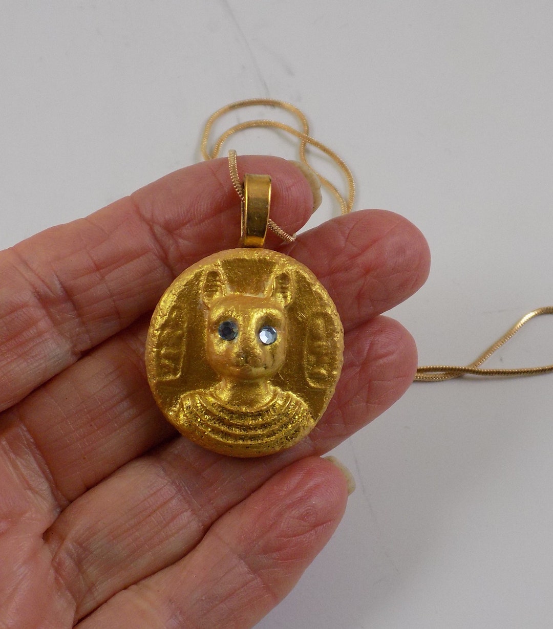 Bast Bastet Egyptian Goddess Cat Ceramic Pendant Pottery - Etsy