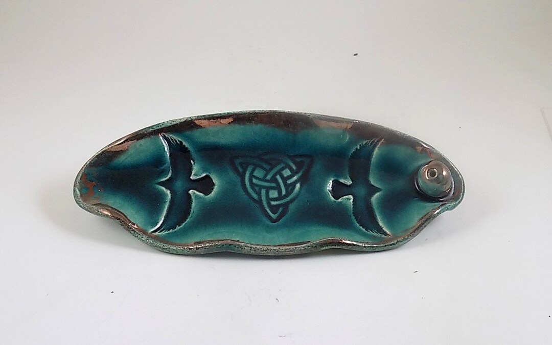 Raven Triquetra Celtic Incense Burner Candle Holder-smudge Holder-altar ...