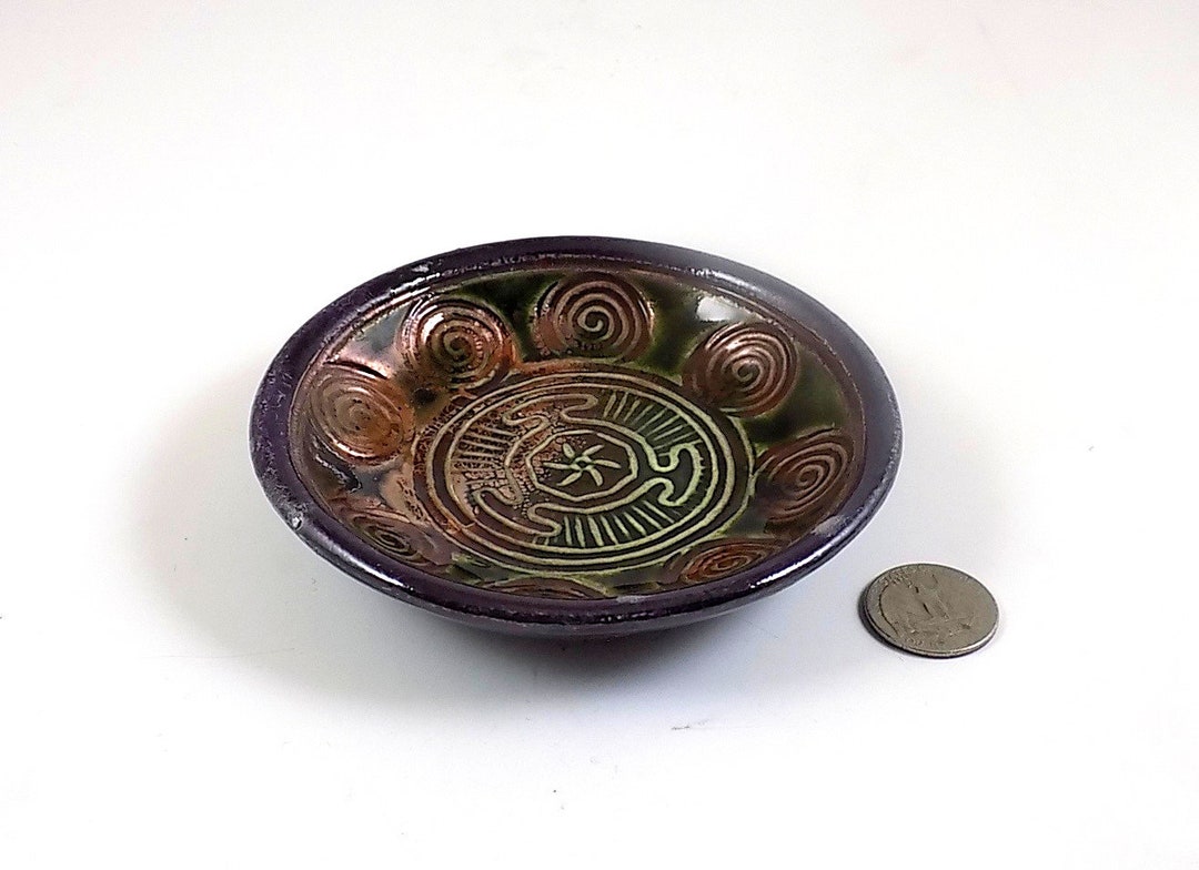 Greek Goddess ,hecate, Hekate's Wheel, Offering Bowl ,raku .handmade ...