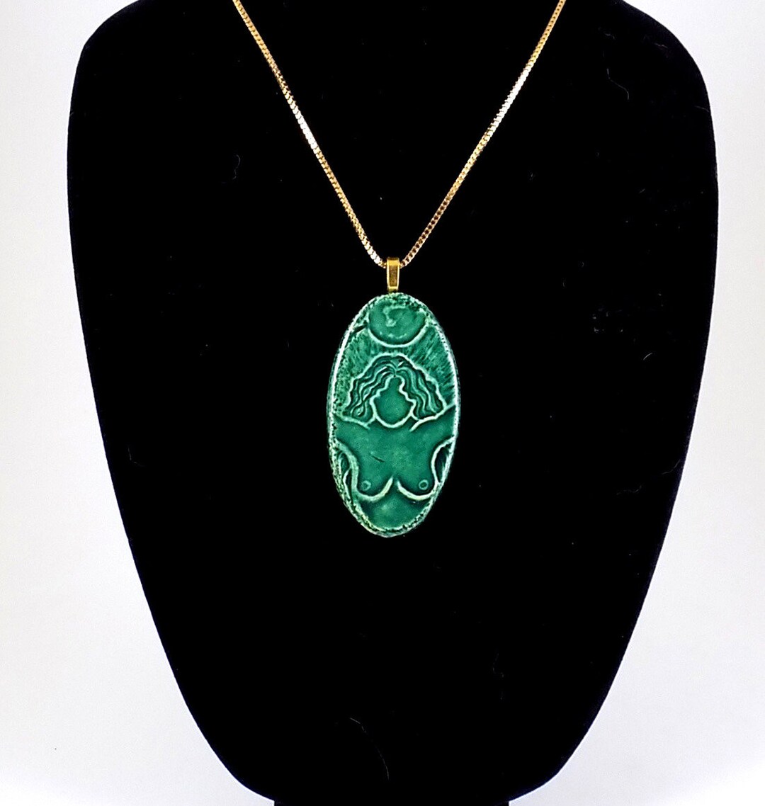 Gaia Mother Earth Goddess Amulet Pendant Raku Pottery - Etsy