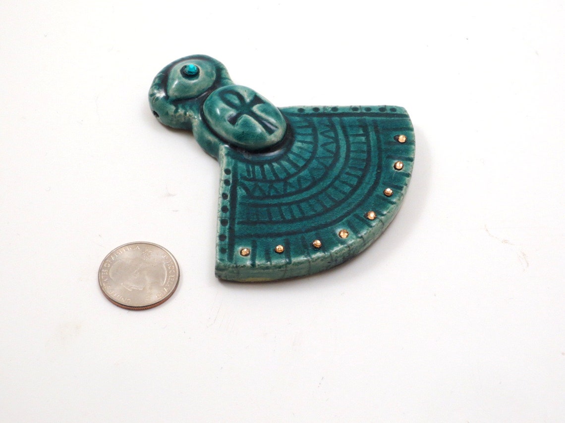 Egyptian Ankh Amulet Pendant Raku Pottery - Etsy