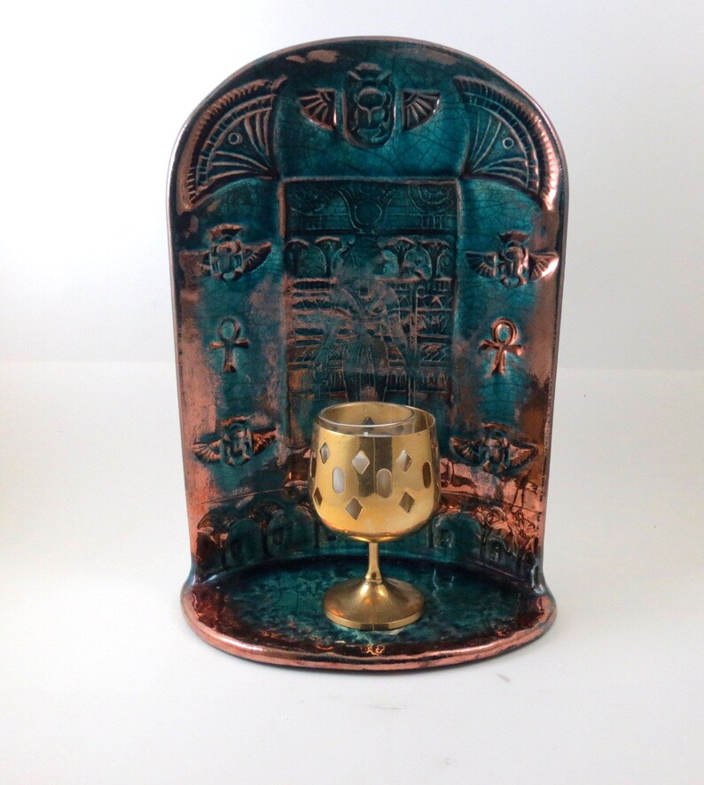 EGYPTIAN GODDESS HATHOR Shrine Handmade Raku Pottery - Etsy