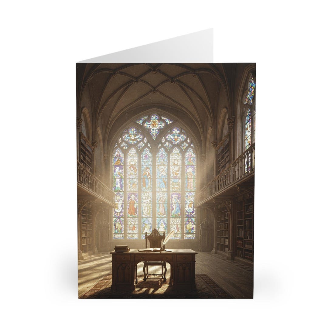 Greeting Cards Set, Medieval Library Stationery, Historical Notecards ...