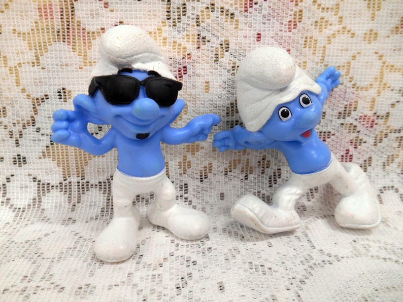 Collection of NINE Vintage Smurf Figures, 3" Mcdonalds Happy Meal Toys ...