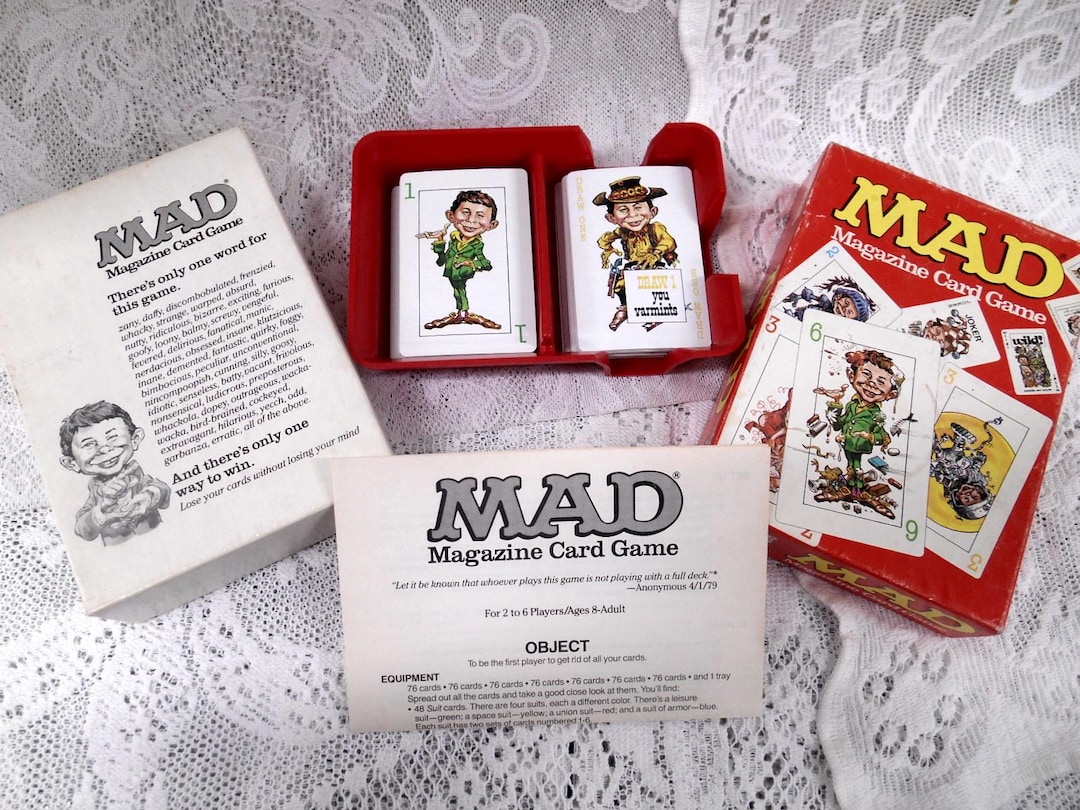 Vintage 1980 Mad Magazine Card Game, All Original Box and Instructions ...