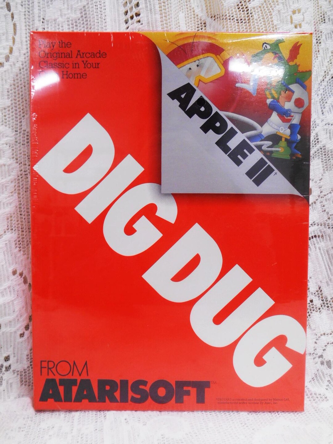 RARE Vintage 1983 Apple II Atarisoft Dig Dug, Atari Video Game, Factory ...