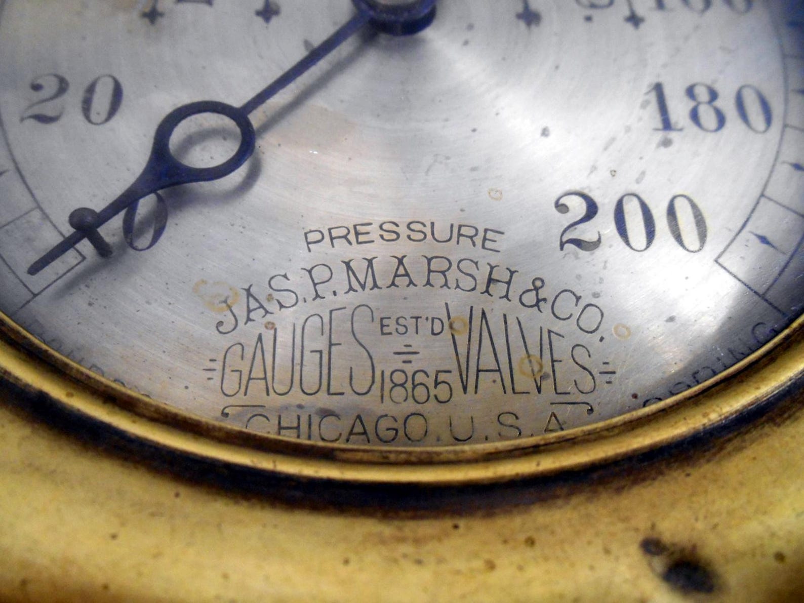RARE Antique 1865 Brass, Ships Nautical Steam Gauge, Jas P. Marsh & Co ...