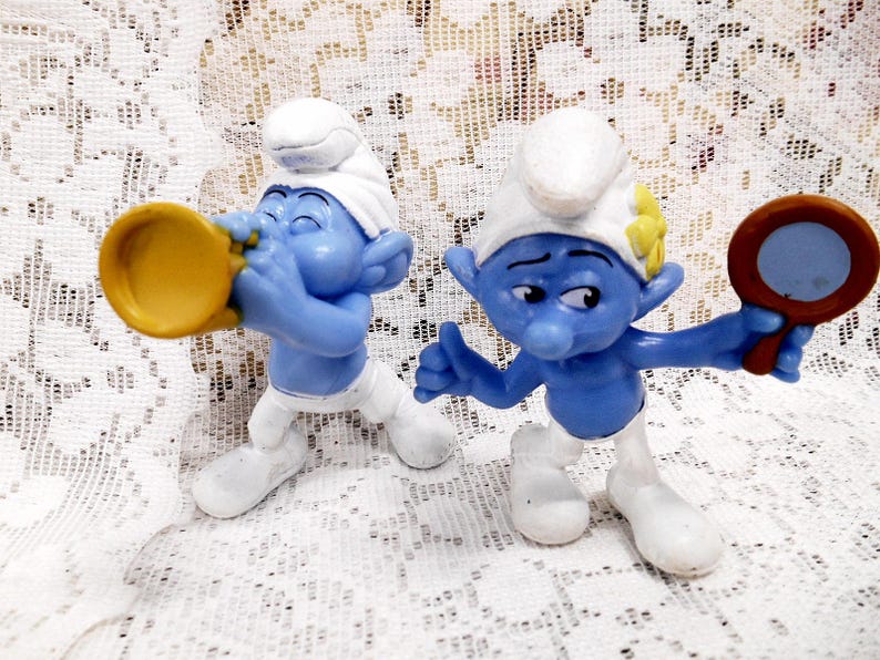Collection of NINE Vintage Smurf Figures, 3" Mcdonalds Happy Meal Toys ...