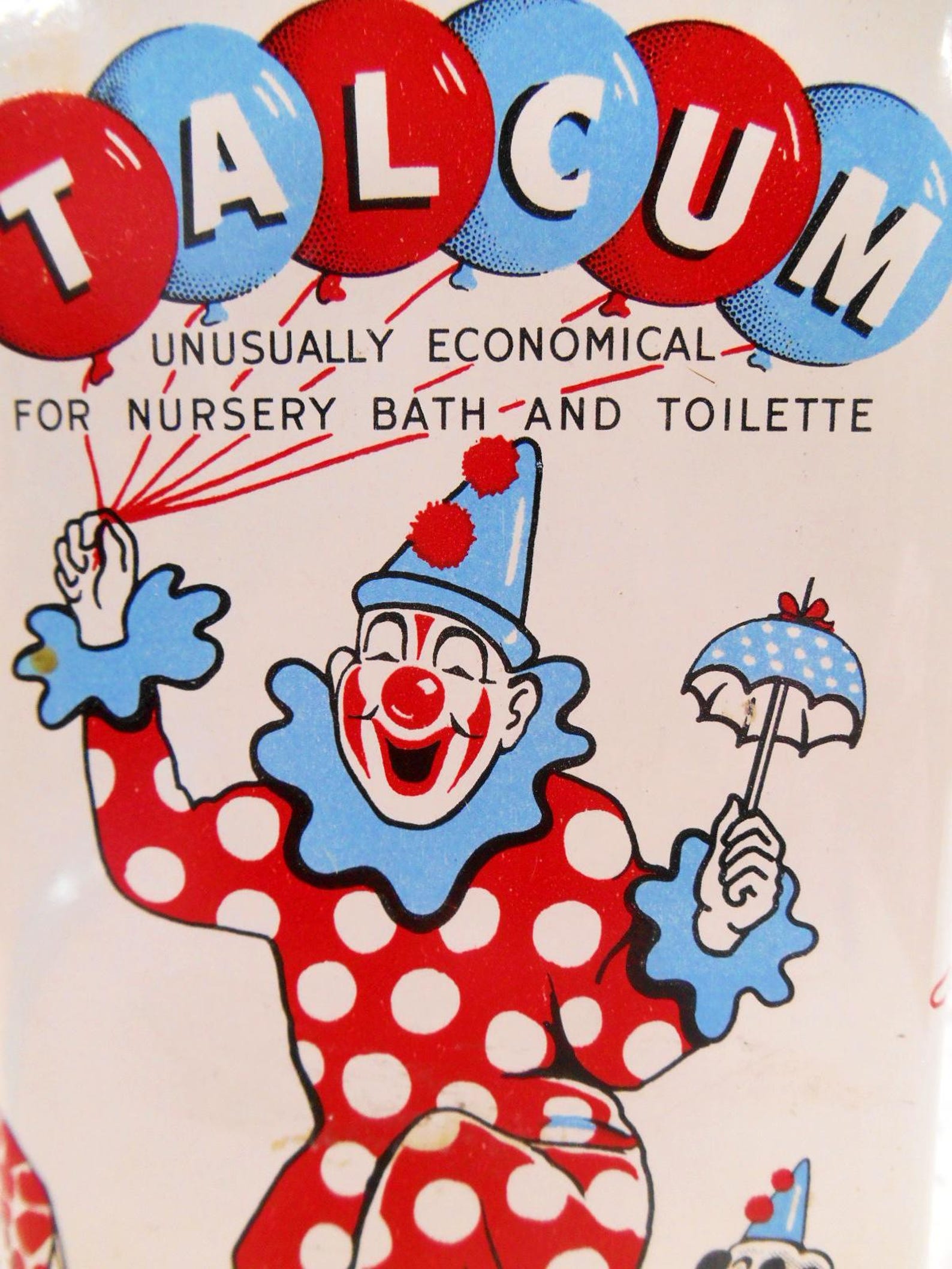 Excellent Vintage Rawleigh's Talcum Powder Tin, Happy Clown With ...