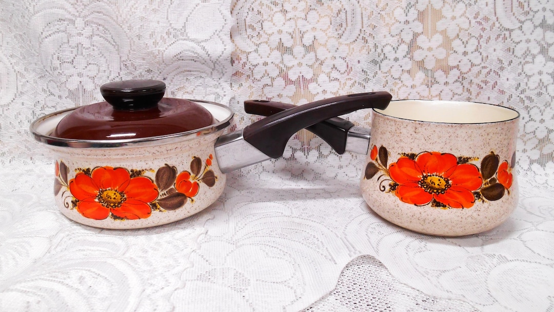 Vintage 1960's Sanko Ware, Show Pans, Red Poppy Pint Size Sauce Pan ...
