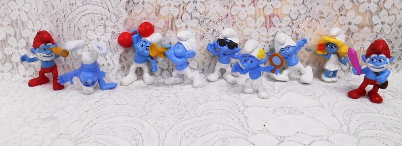 Collection of NINE Vintage Smurf Figures, 3" Mcdonalds Happy Meal Toys ...