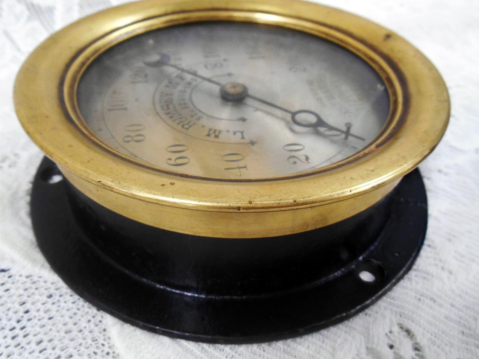RARE Antique 1865 Brass, Ships Nautical Steam Gauge, Jas P. Marsh & Co ...