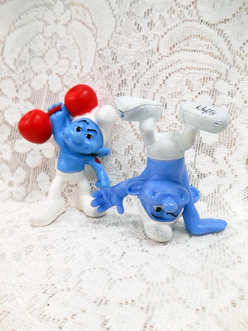Collection of NINE Vintage Smurf Figures, 3" Mcdonalds Happy Meal Toys ...