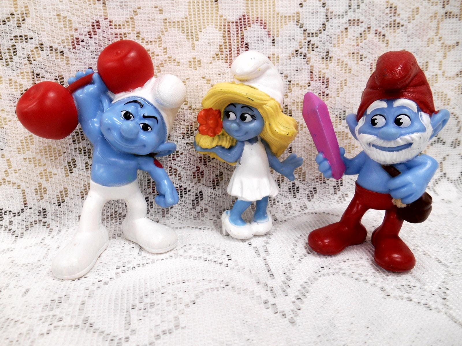 Collection of NINE Vintage Smurf Figures, 3" Mcdonalds Happy Meal Toys ...