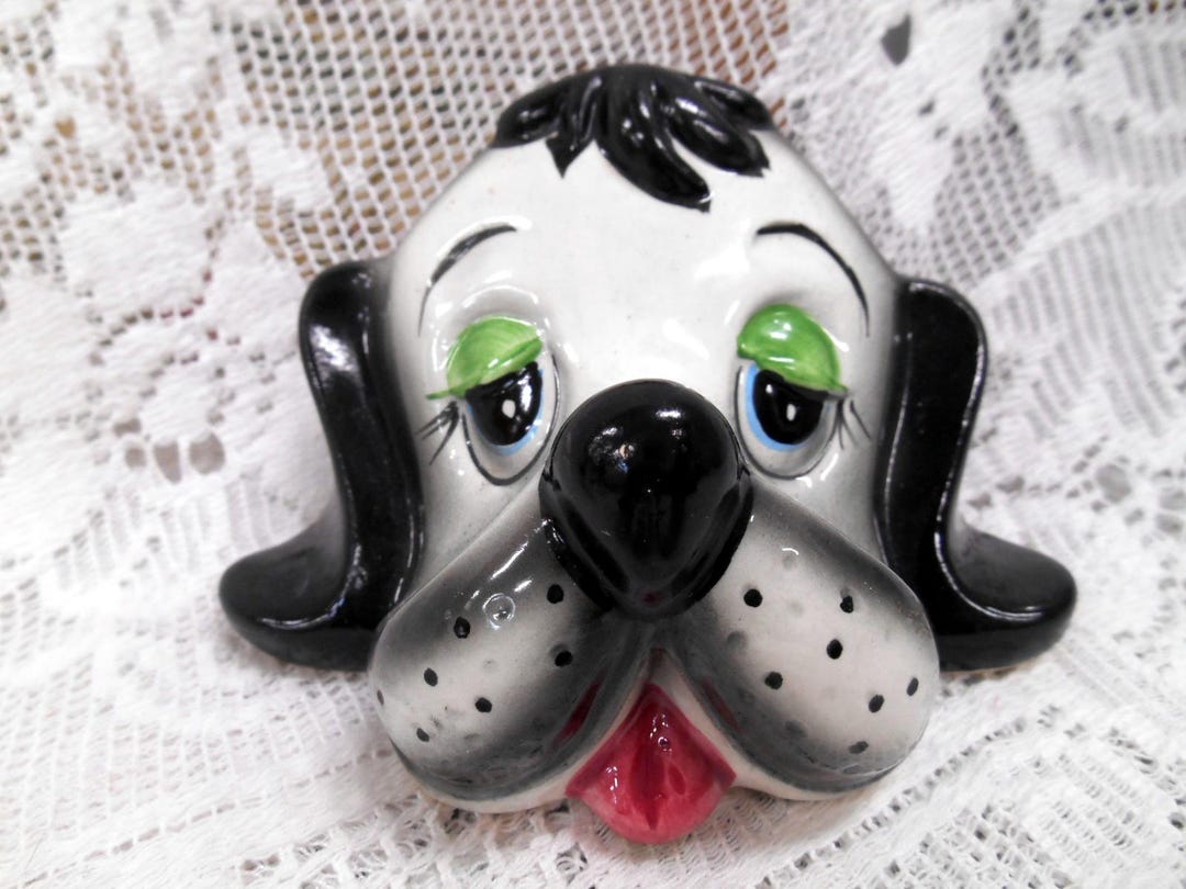 RARE Vintage 1960's Cartoon Style, Comical Dog Head Figurine, Very Well ...