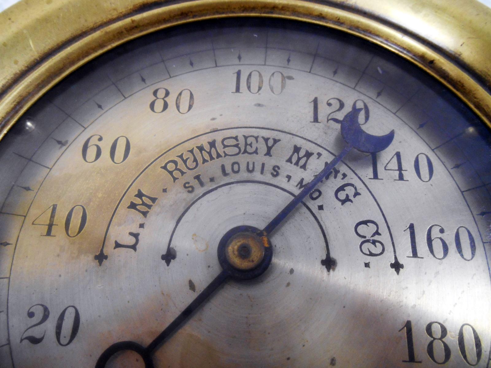 RARE Antique 1865 Brass, Ships Nautical Steam Gauge, Jas P. Marsh & Co ...