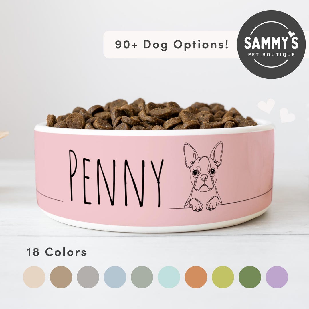 Personalized Dog Bowls With Name and Breed, Ceramic Dog Bowls Perfect ...